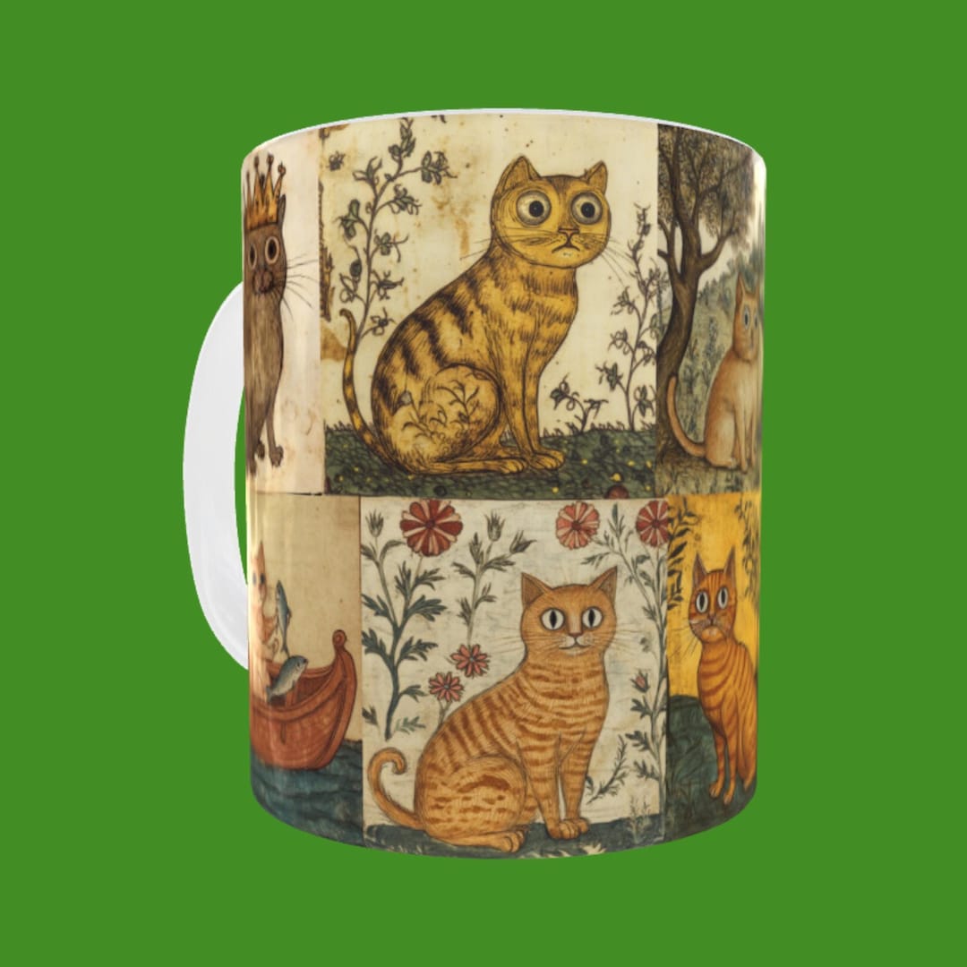 Medieval Manuscript Cats Mug, Medieval Cats, Cat Lover Gift, Marginalia ...