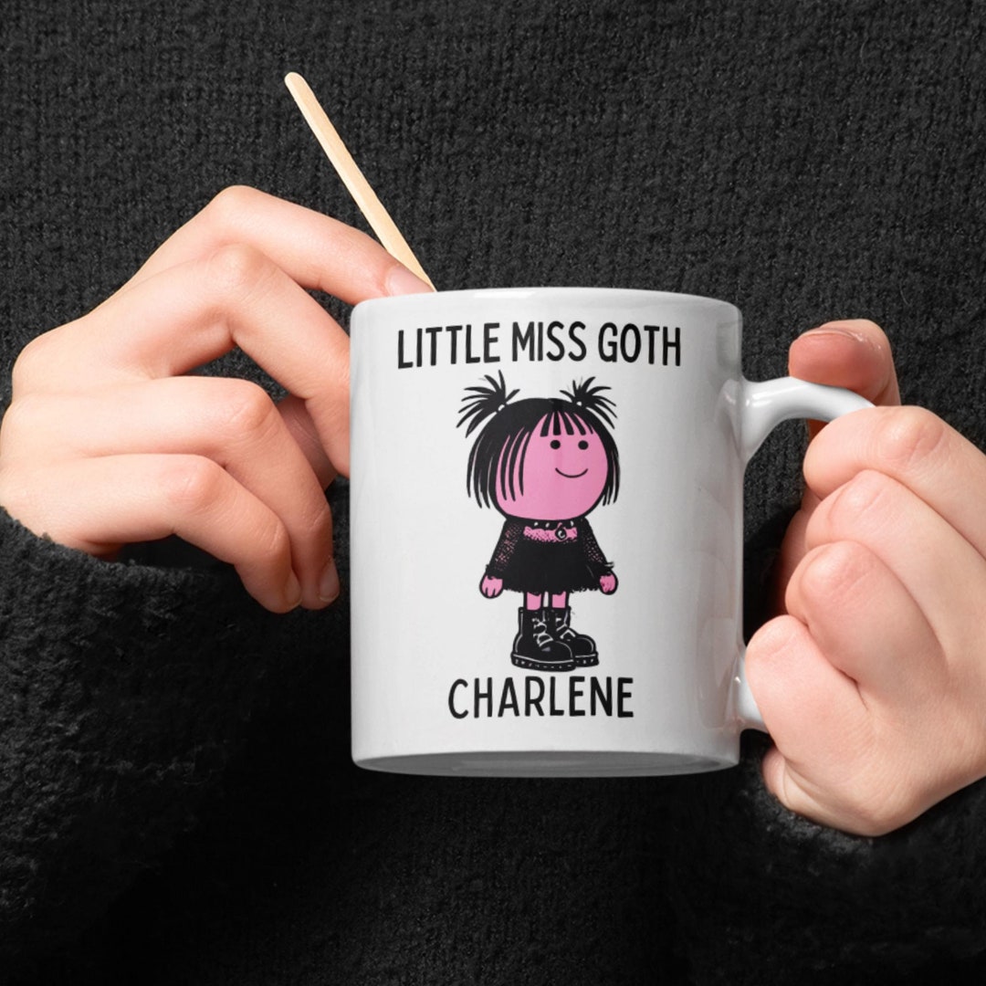 Personalised Little Miss Goth Mug, Goth Gifts, Gothic Decor, Funny Goth ...
