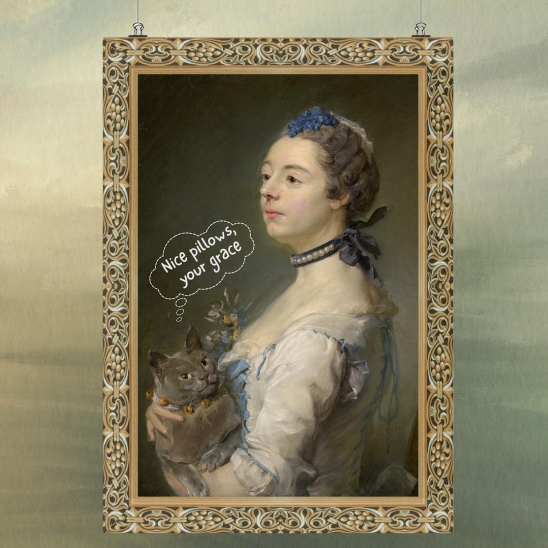 Funny Cat Renaissance Poster, Funny Aristocratic Cat Print,cat Gifts ...