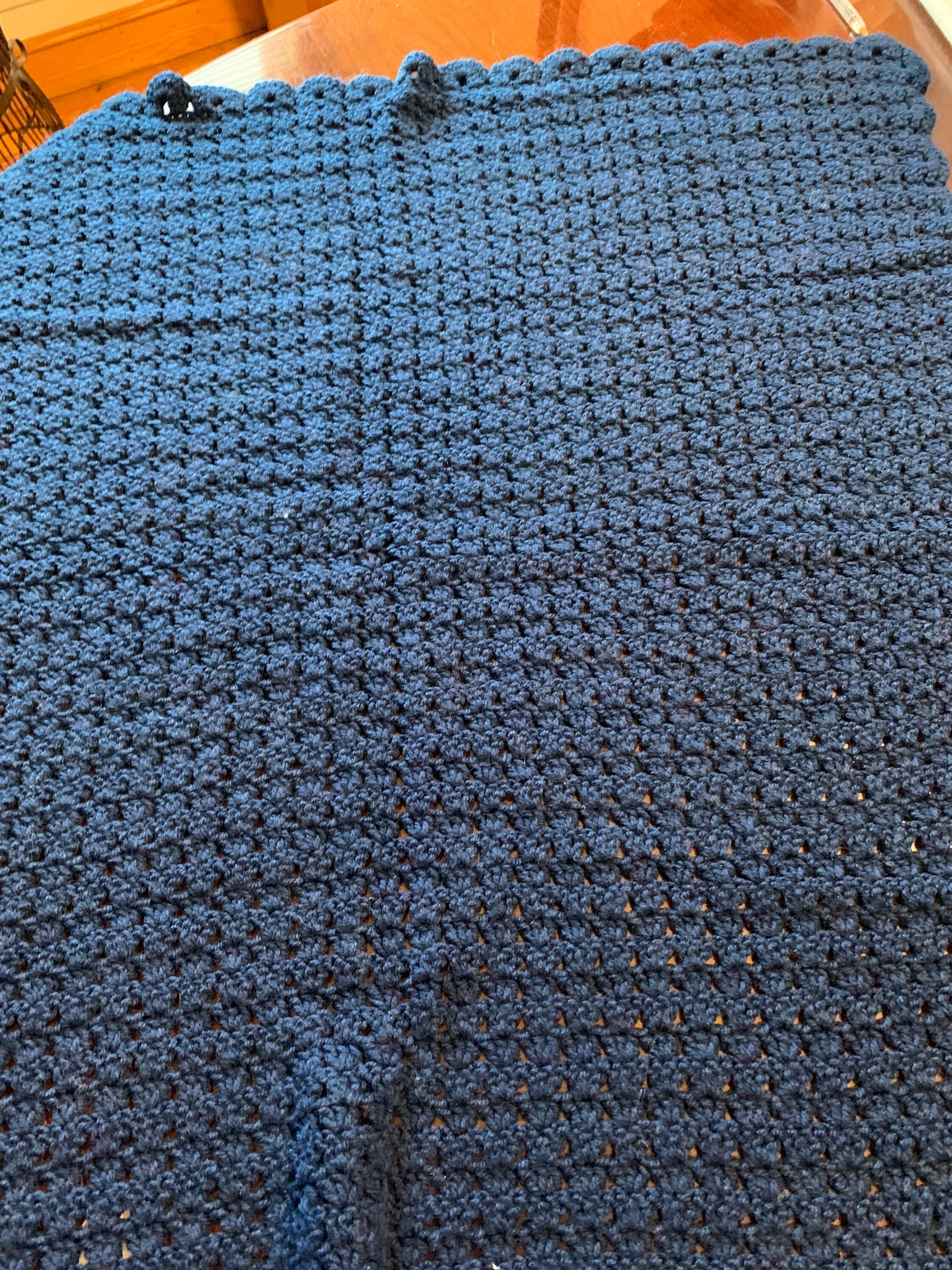 Beautiful Crochet Baby Baby Blanket. Navy Blue. Hand Crocheted. - Etsy