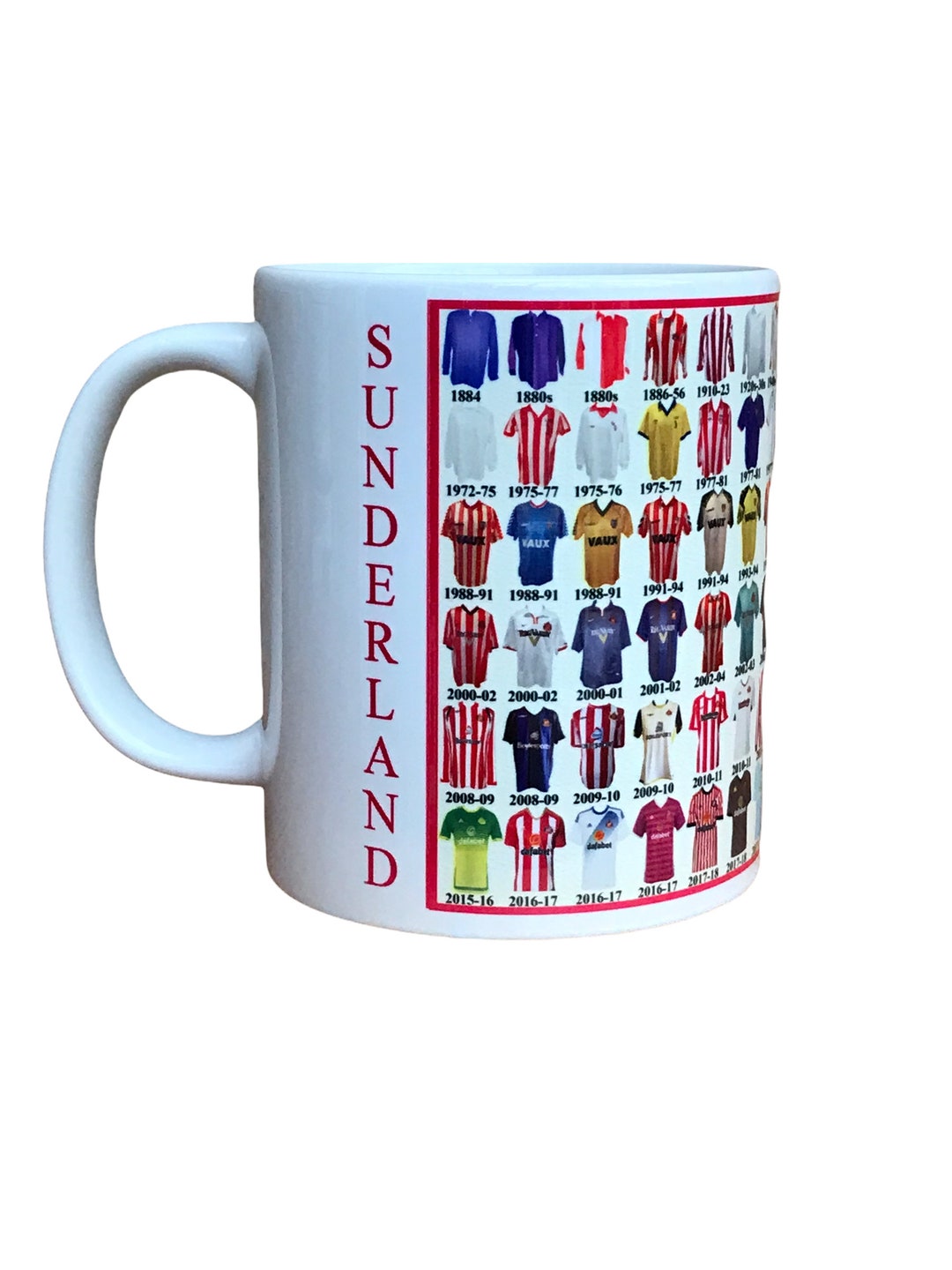 Sunderland Shirt History Mug - Etsy UK