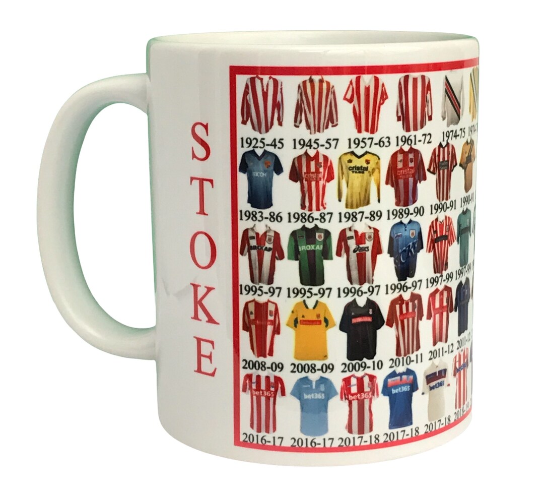 Stoke City Shirt History Mug - Etsy UK