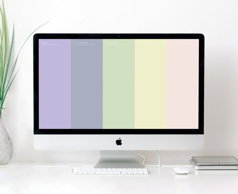 Desktop Organizer Pastel Colorwash Wallpaper | Editable Organizational ...