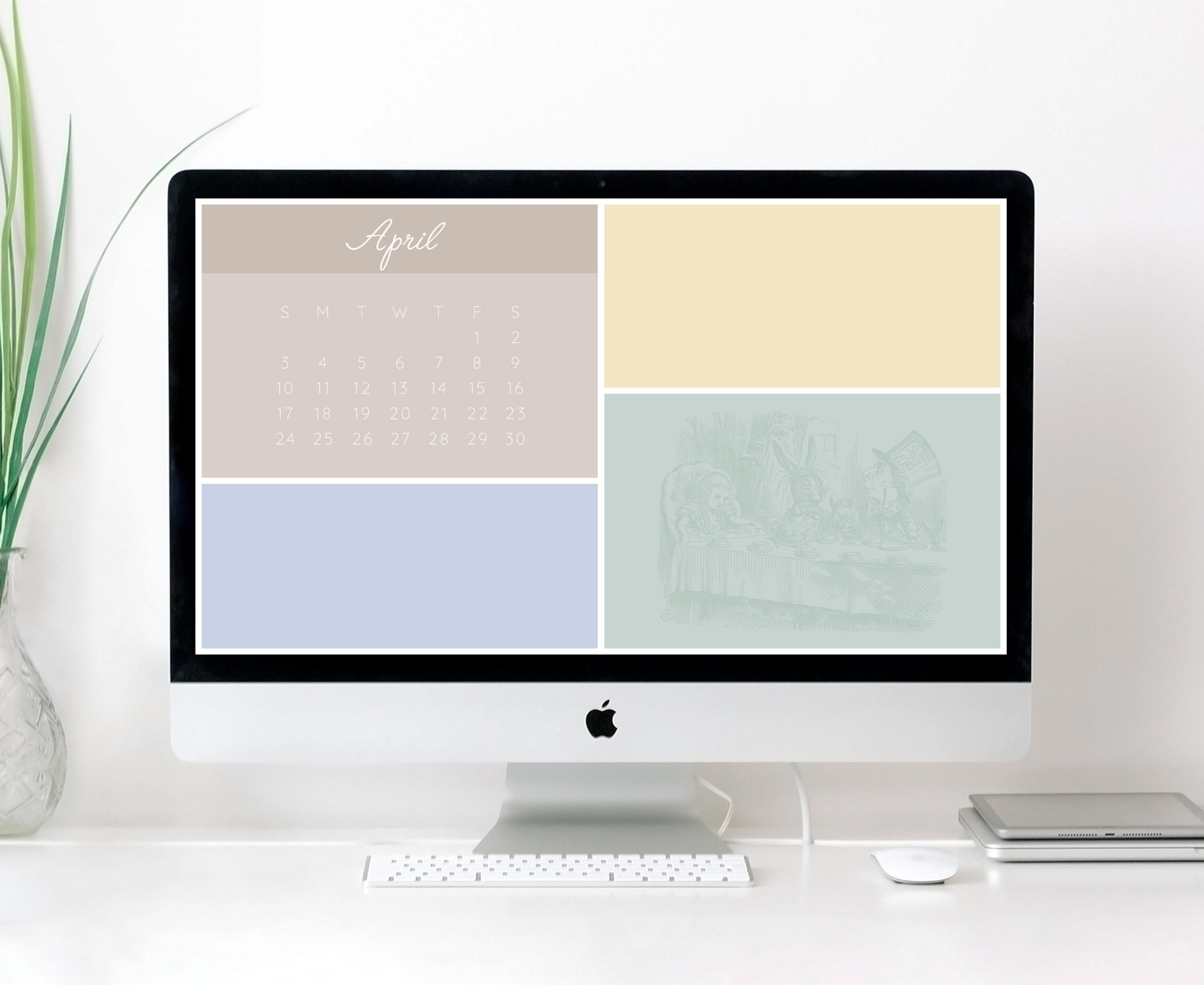 Alice in Wonderland 2022 Calendar Desktop Wallpaper Color 2 Desktop ...