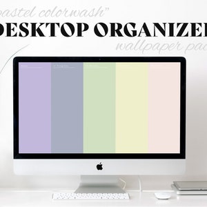 Desktop Organizer Pastel Colorwash Wallpaper | Editable Organizational ...