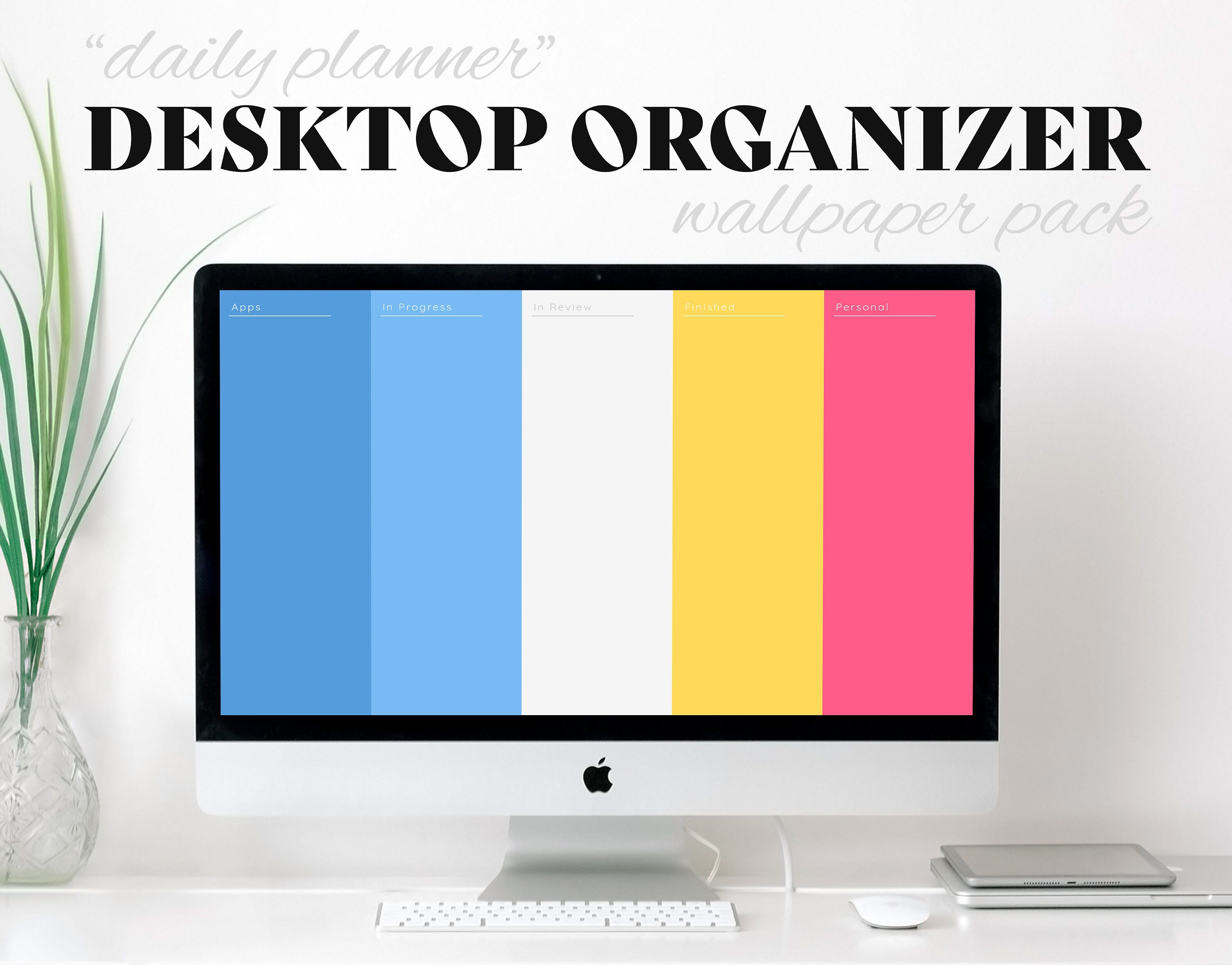 Daily Planner Wallpaper Desktop Organizer | Editable Organizational ...