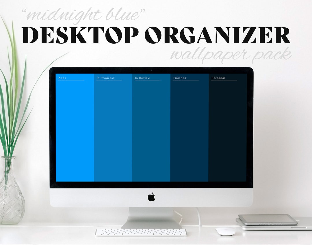 Midnight Blue Desktop Organizer | Editable Deep Blue Color ...