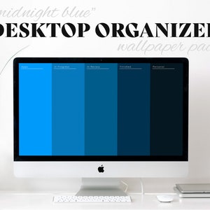 Midnight Blue Desktop Organizer | Editable Deep Blue Color ...
