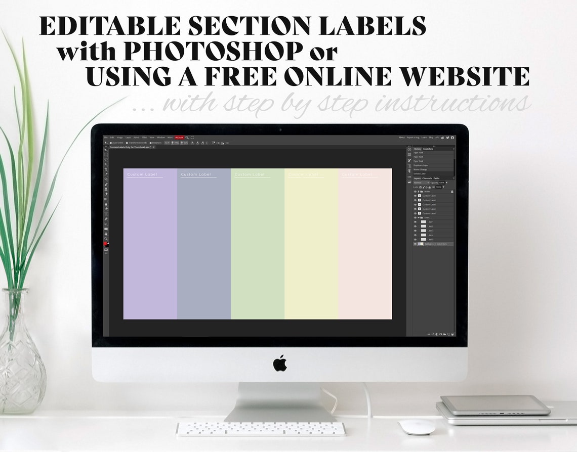 Desktop Organizer Pastel Colorwash Wallpaper | Editable Organizational ...