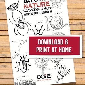 Nature Scavenger Hunt Colouring in Sheet for Kids PRINTABLE - Etsy Canada