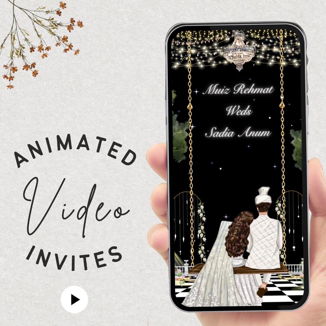 Wedding Invitation Digital Video. Custom Animated Invite. Traditional ...