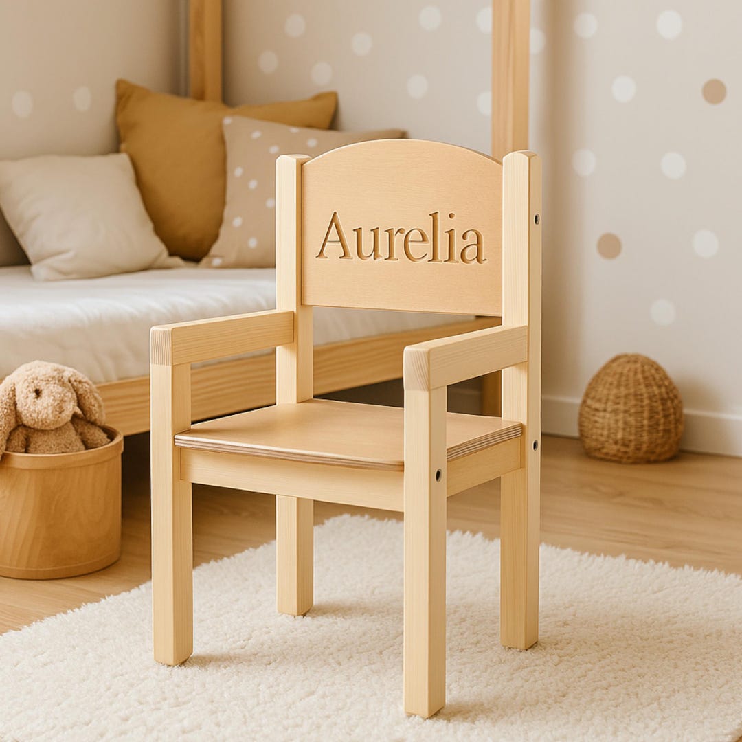 Personalized Kids Chair Wooden Toddler Chair With Name Engraving Personalized Kids Chair Wooden Toddler Chair With Name Engraving