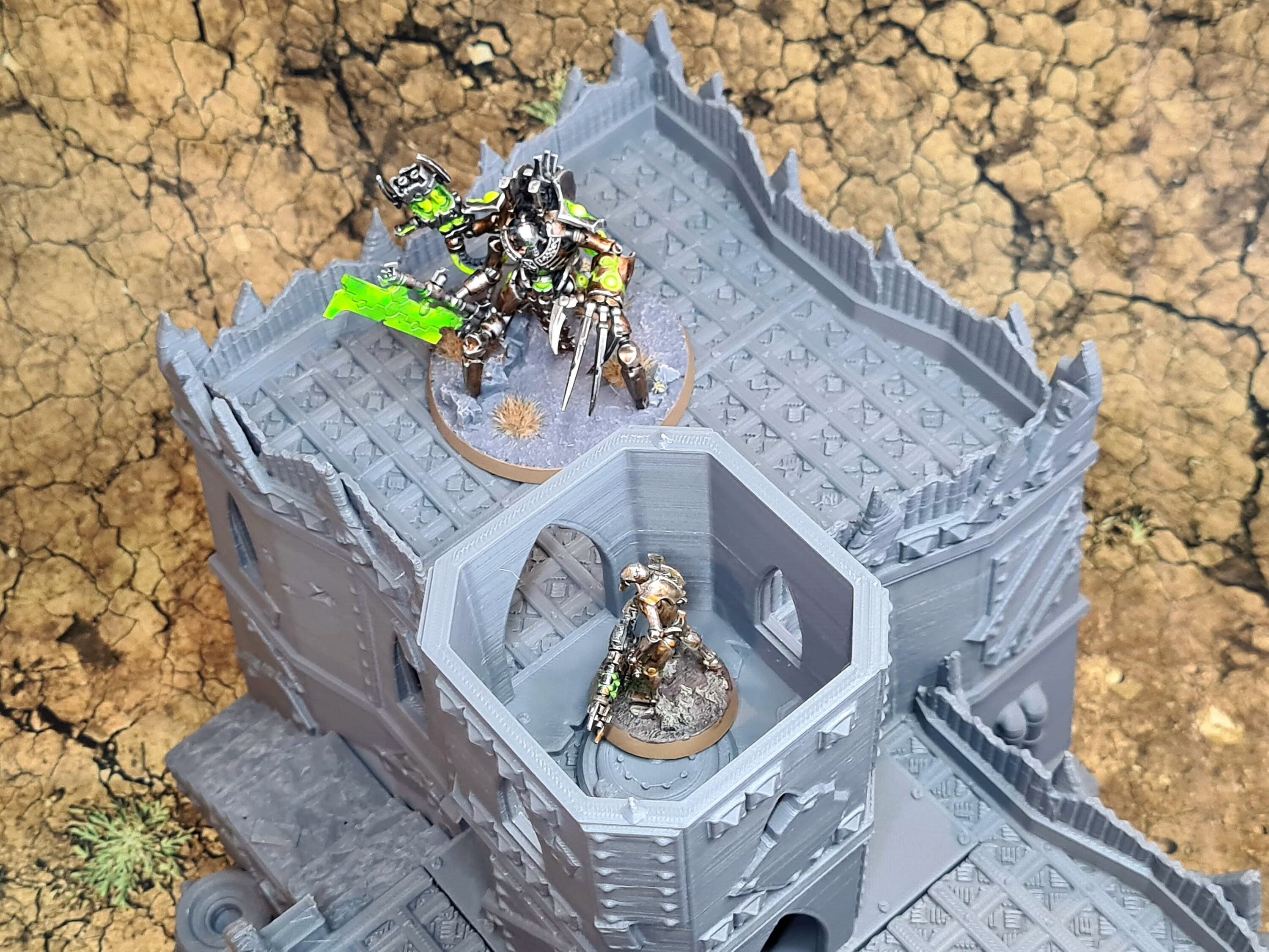 Green Alien Fortress Wargaming Miniature Terrain 3d Printed in PLA - Etsy