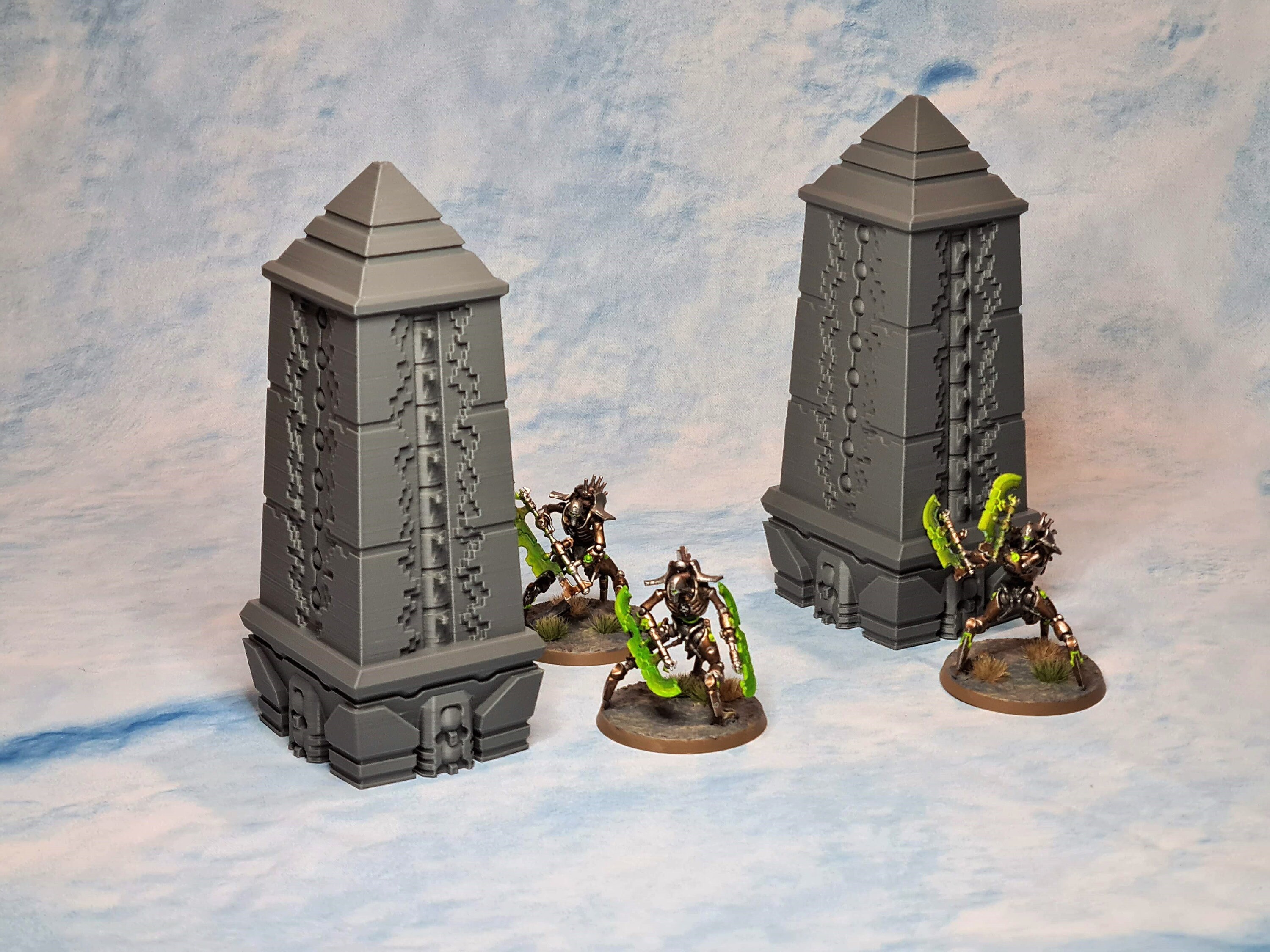 Cyborg Alien Sci Fi Style Obelisks set of 2 Wargaming Miniature Terrain ...