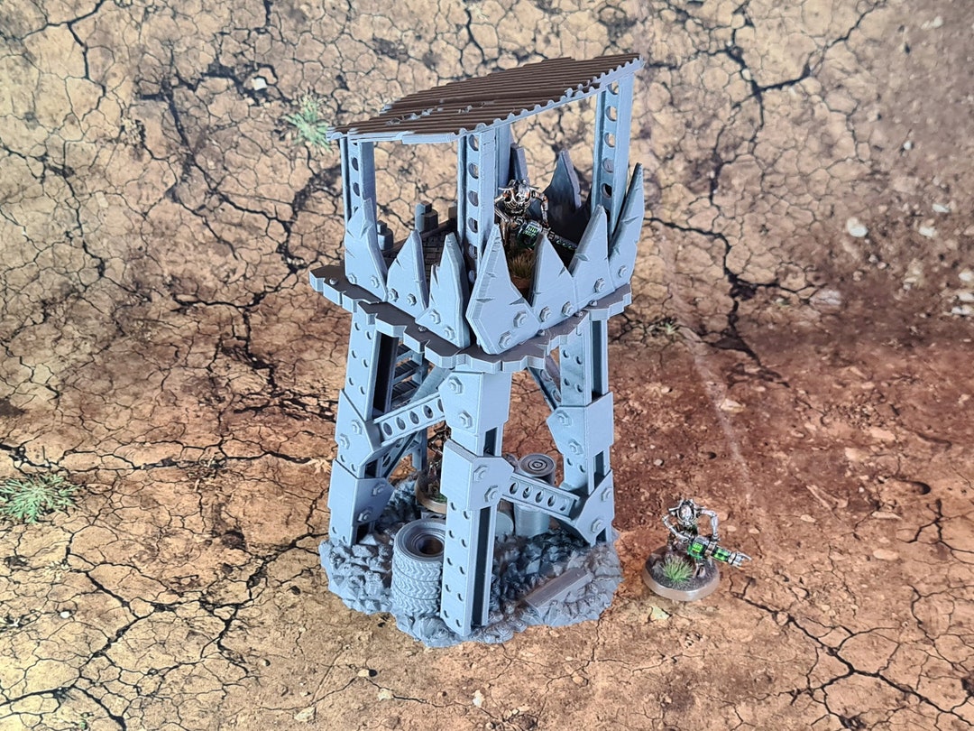 Green Alien Sci Fi Style Watchtower Wargaming Miniature Terrain - 3d ...