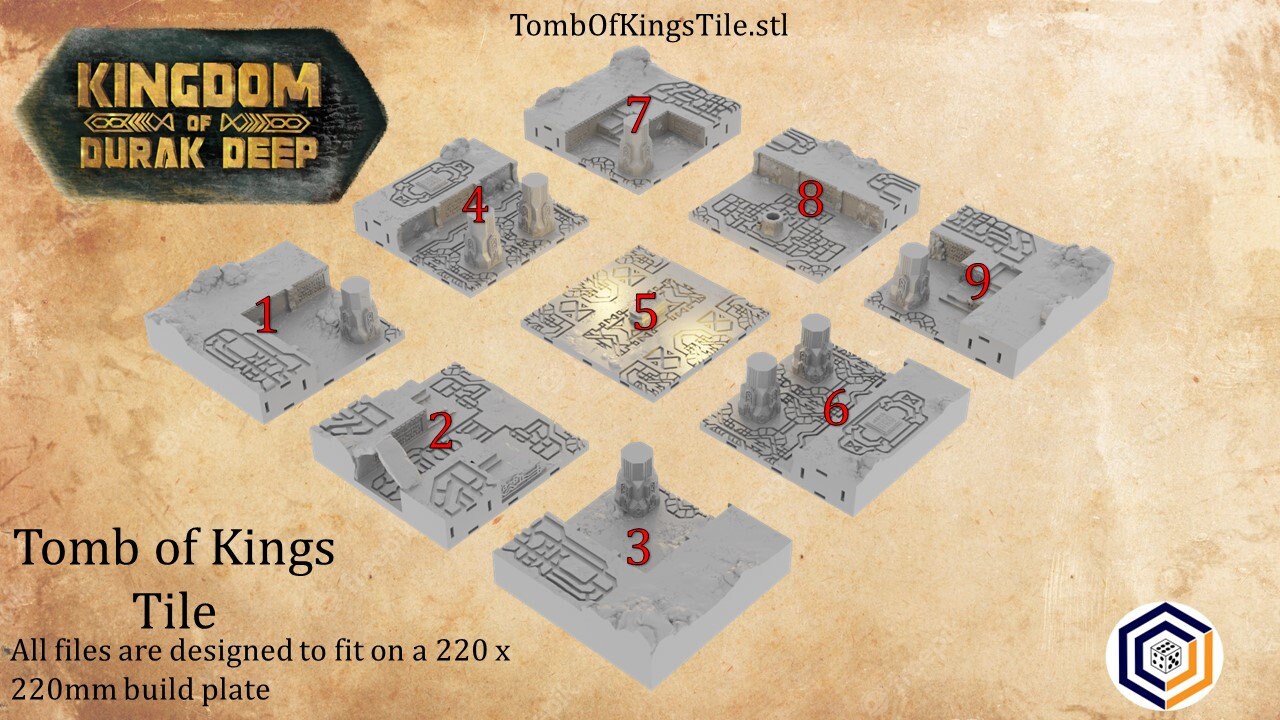 Tomb of Kings Tile Gaming Board - Kingdom of Durak Deep (conquest ...