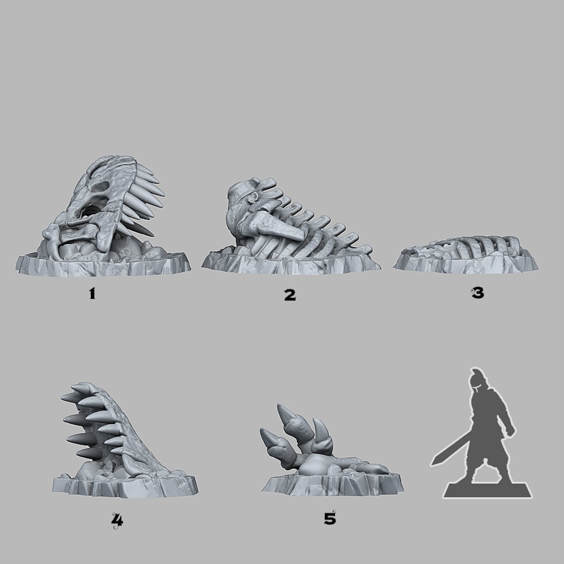 Fossilized T-rex Bones 28mm Terrain - Etsy