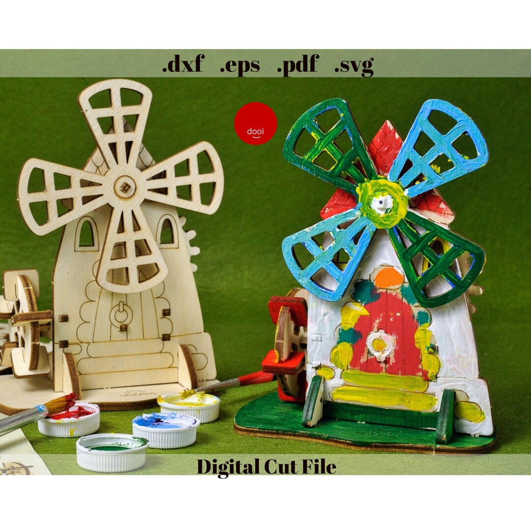 Mechanical Mill Farm Game - Wooden Mill Toy- Laser Cut Digital Files ...