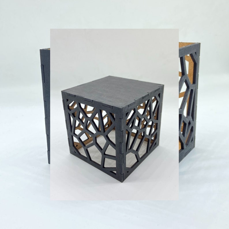 Voronoi Pattern Geometric Shadow Box Laser Cut File Candle Holder ...