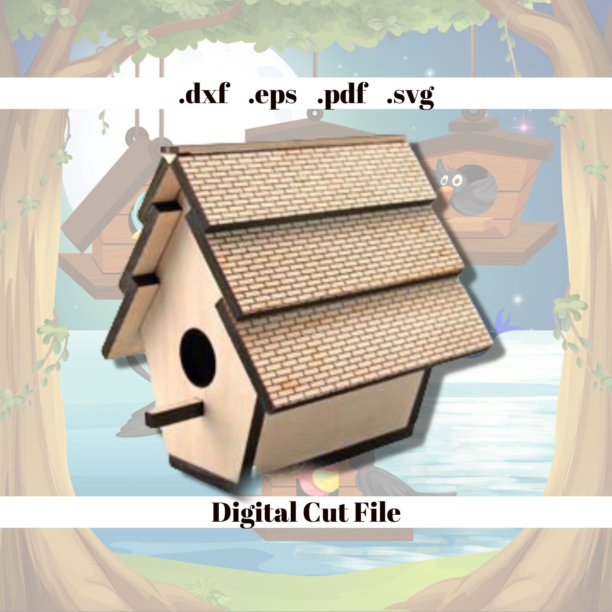 Bird House 3D Laser Cut Digital Instant Download Template File Ready to ...