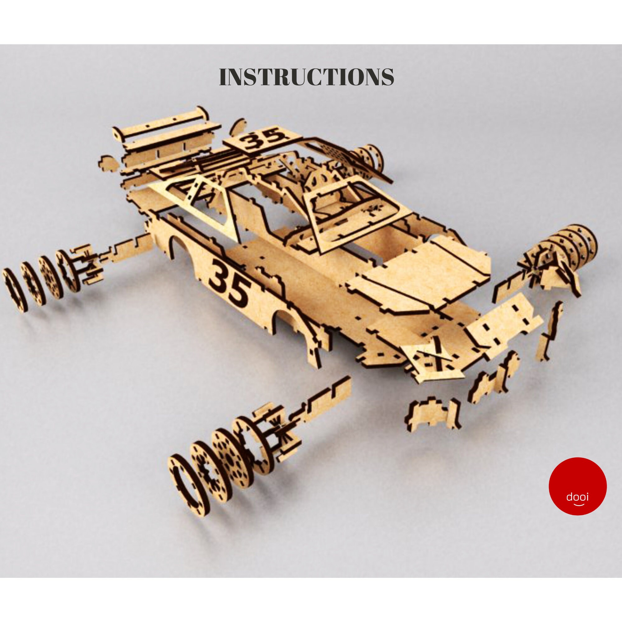 Laser Cut Wooden Nascar Car Puzzle Toy Svg Dxf Eps Pdf Glowforge Cricut ...