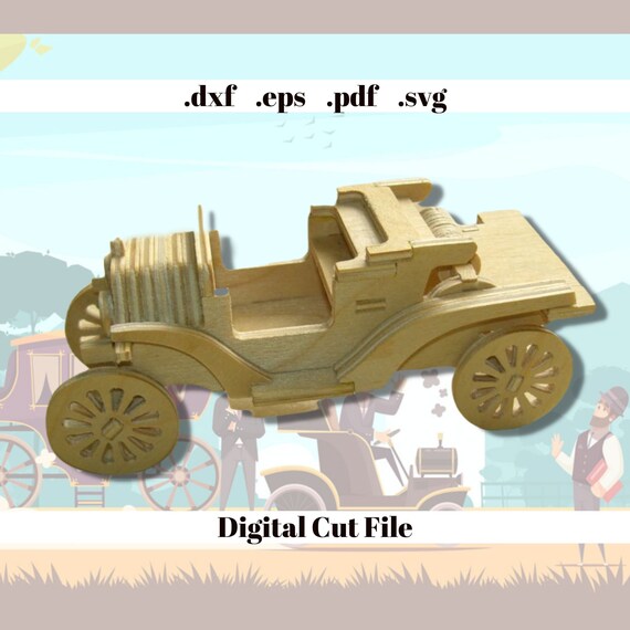 Ford T Car Model 3D Puzzle Laser Cut Svg Instant Download | Etsy