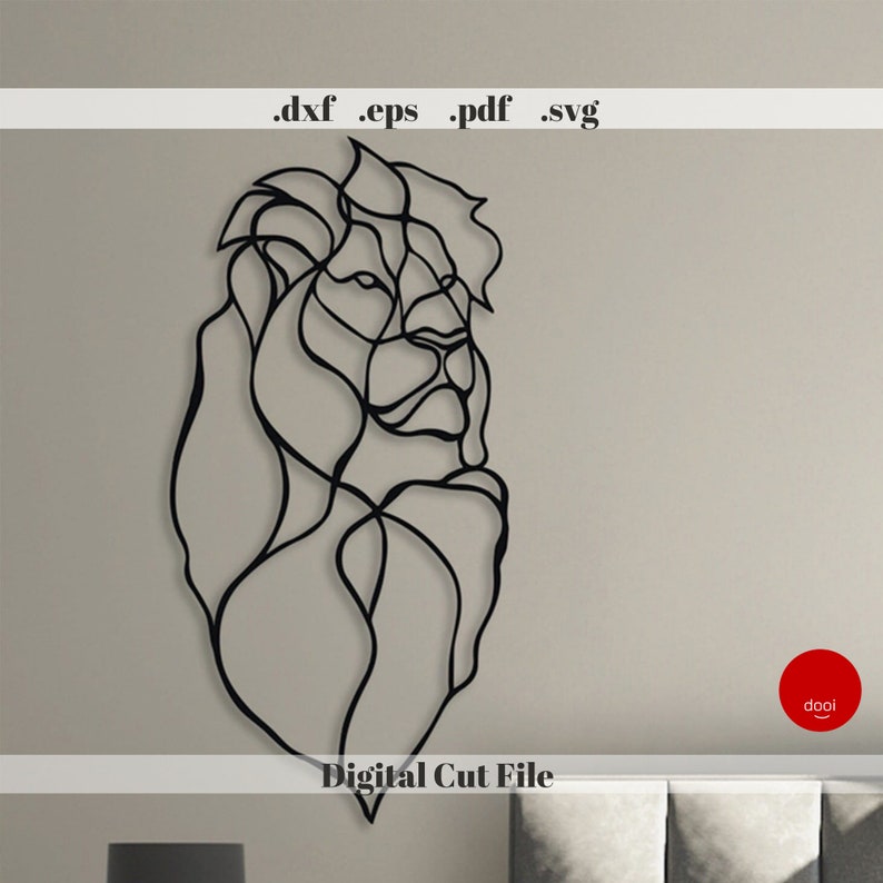 Decoración de pared de león cortada con láser Archivo digital para arte ...