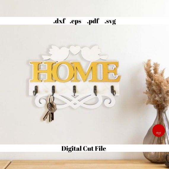 Home Wall Key Holder Laser Cut Digital Instant Download - Etsy
