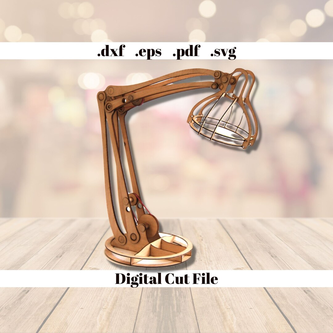 Gearpunk Desk Lamp 3D Puzzle Laser Cut Digital File Svg Handmade Diy ...