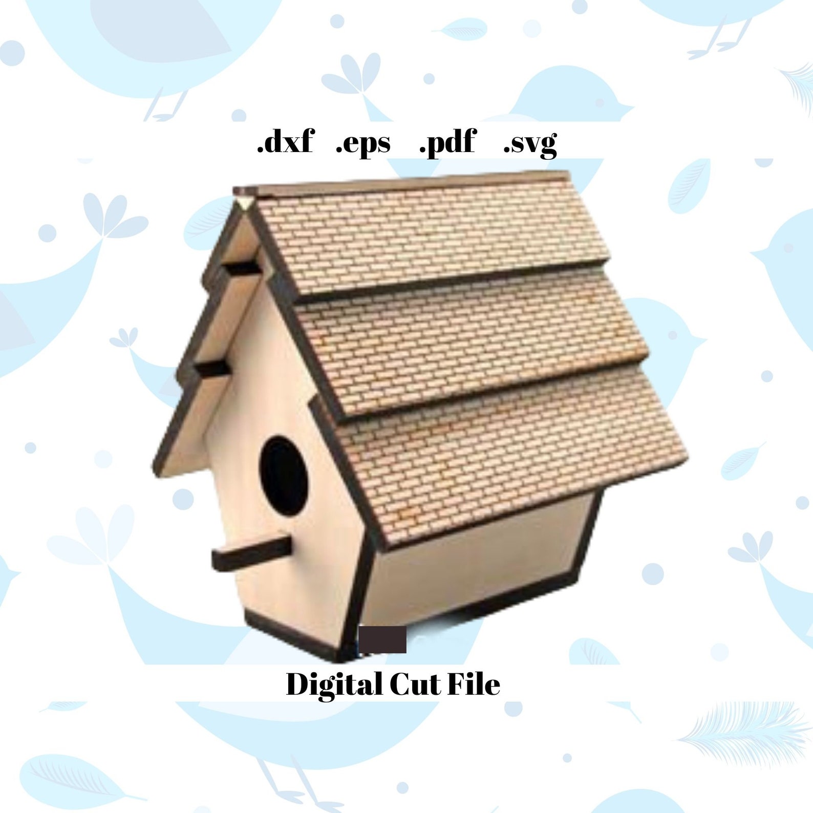 Bird House Laser Cut Digital File Instant Download Template Svg Dxf Pdf ...