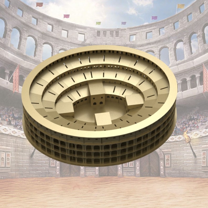Colosseum Rome 3D Puzzle Laser Cut Digital Instant Download File Laser ...