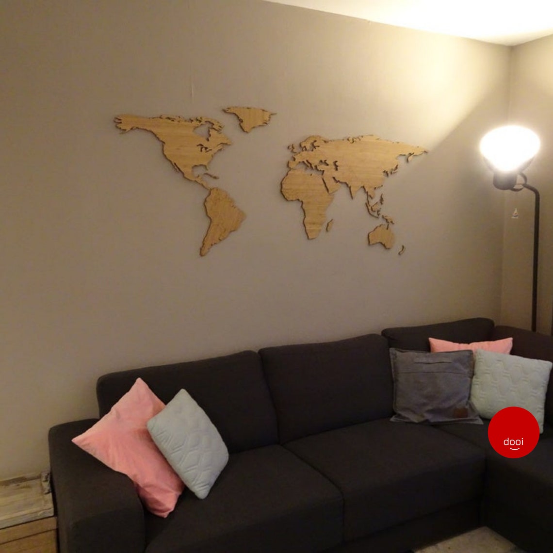 World Map 3D Wall Decor Model - 3D Model 3D Puzzle, Laser Cut Template ...