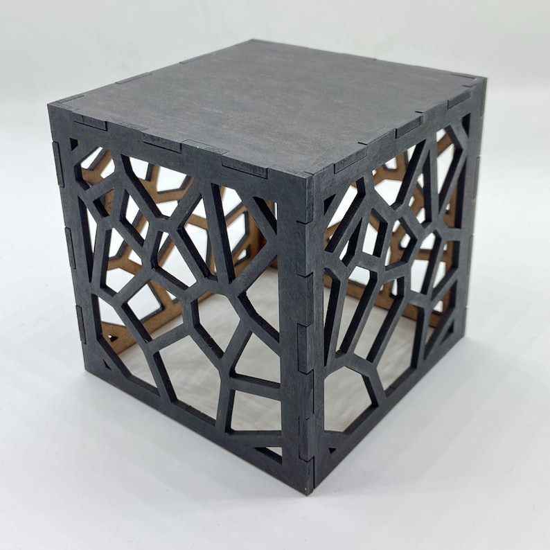 Voronoi Pattern Geometric Shadow Box Laser Cut File Candle Holder ...