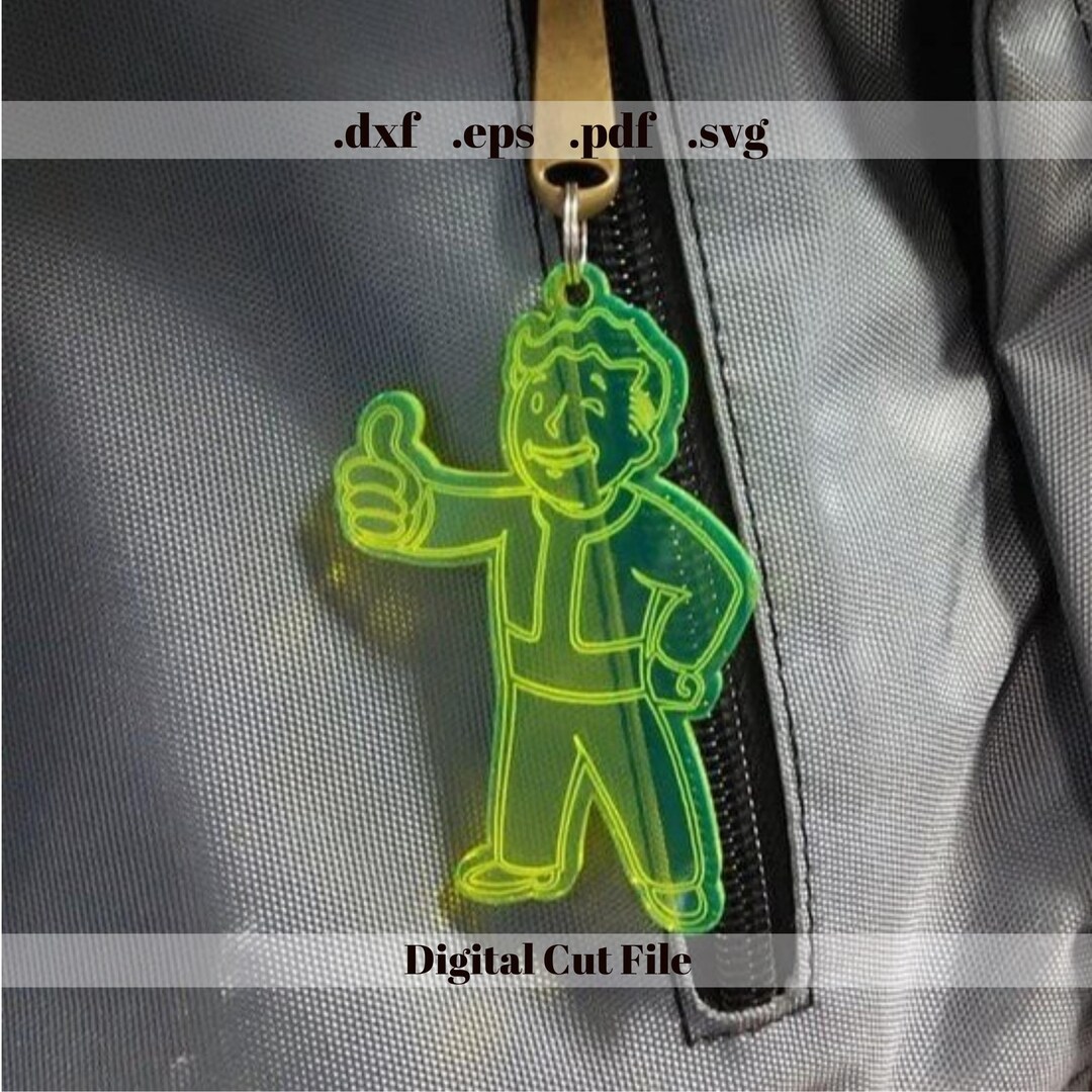Fallout Pipboy Keychain Lasercut Template Instant Download Cut File Dxf ...