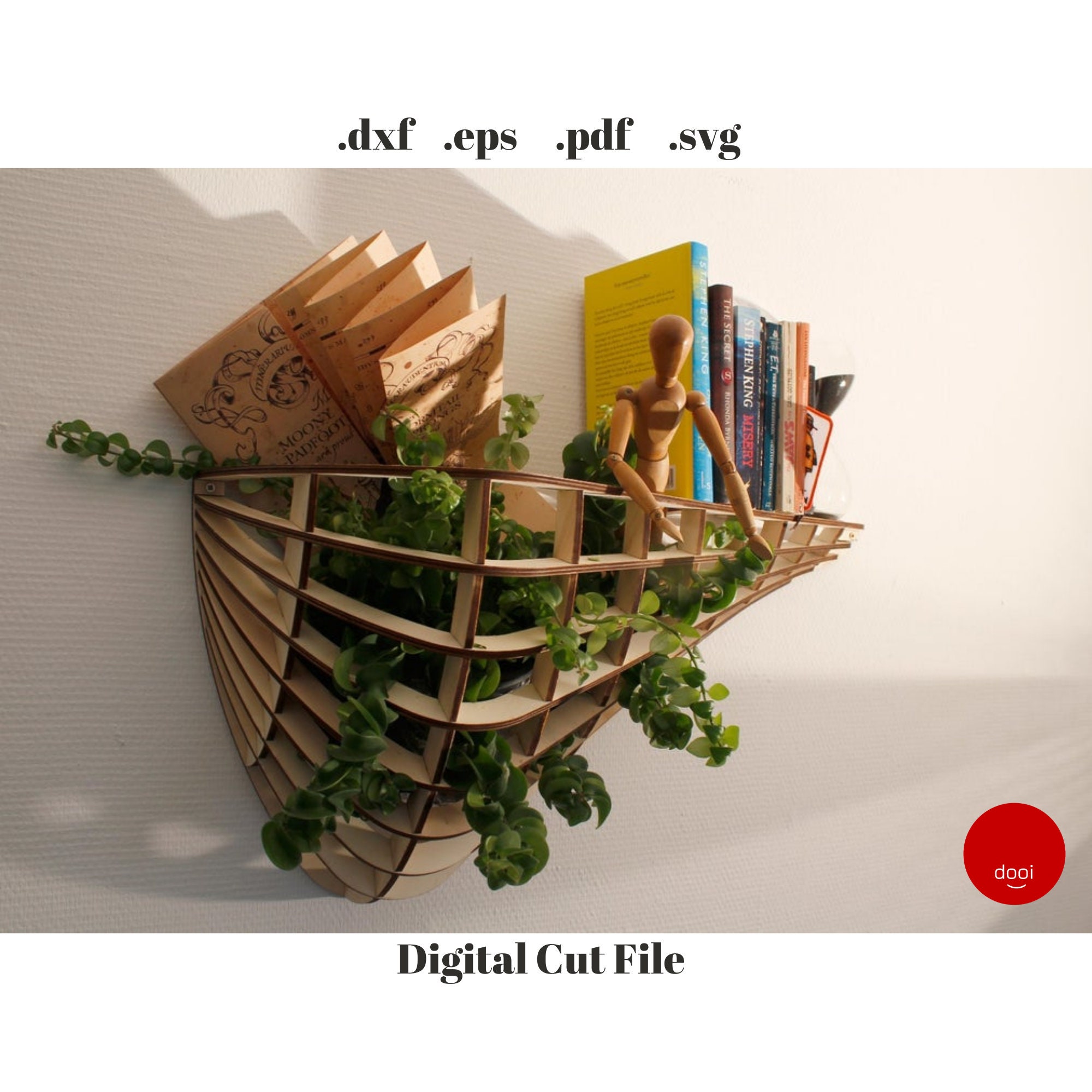 Laser Cut Wall Pocket Shelf Digital File Dxf Pdf Eps Svg Glowforge ...