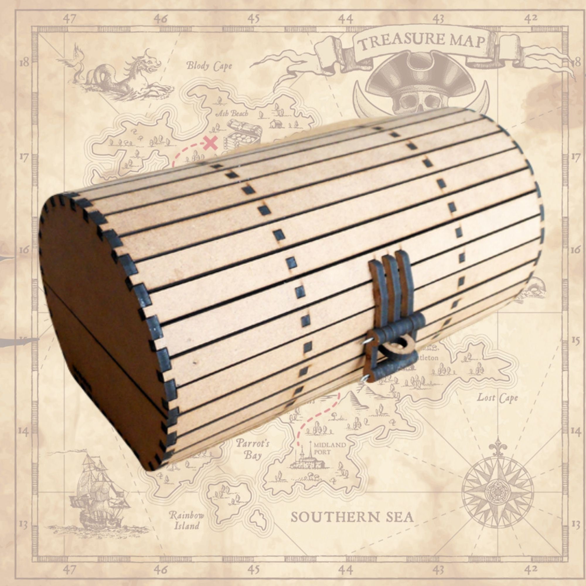 Barrel Treasure Box Laser Cutting Digital Instant Download Template ...