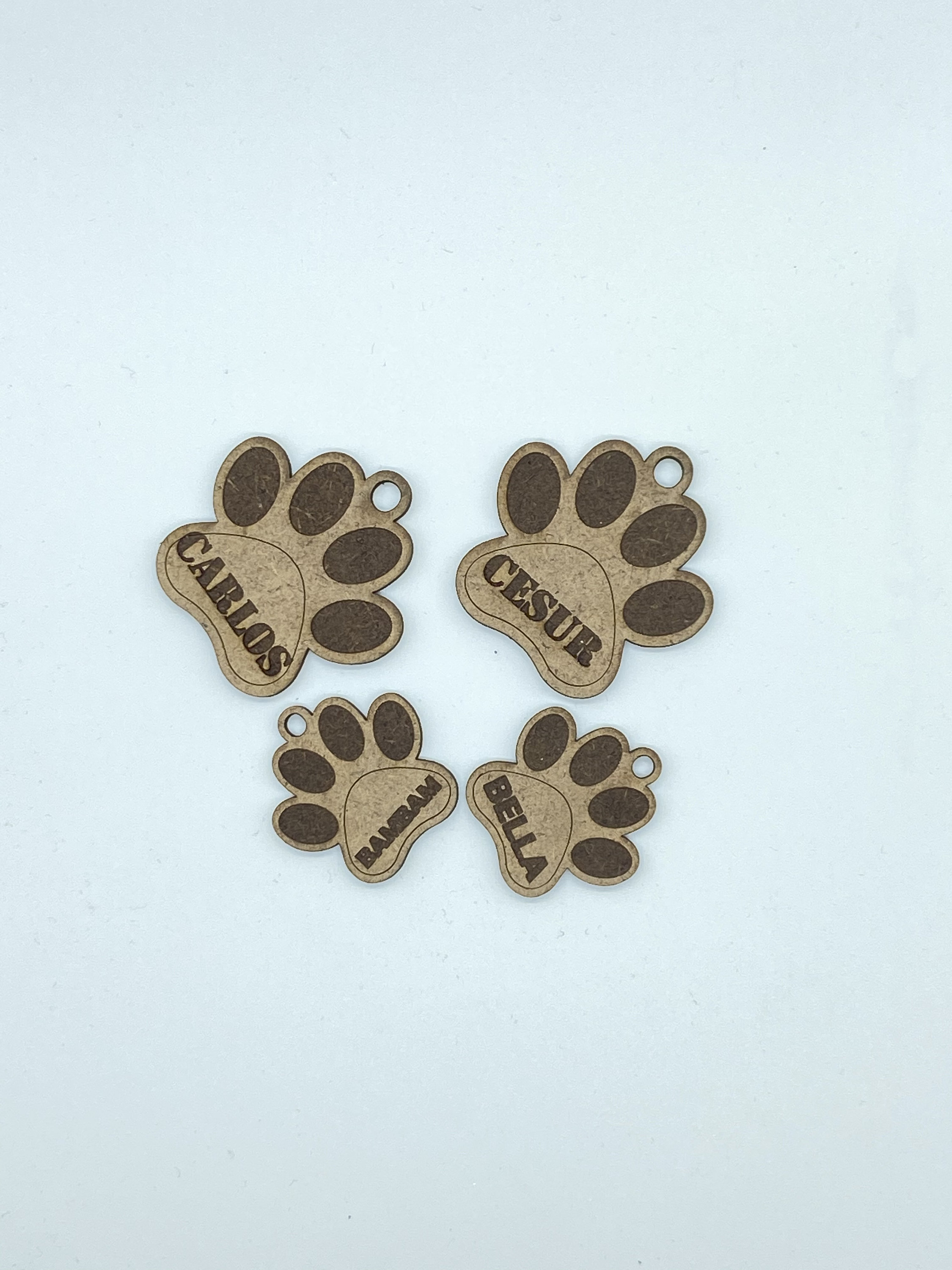 Dog Name Tag - Ready to Cut- Laser File- Customizable - Paw Shape ...
