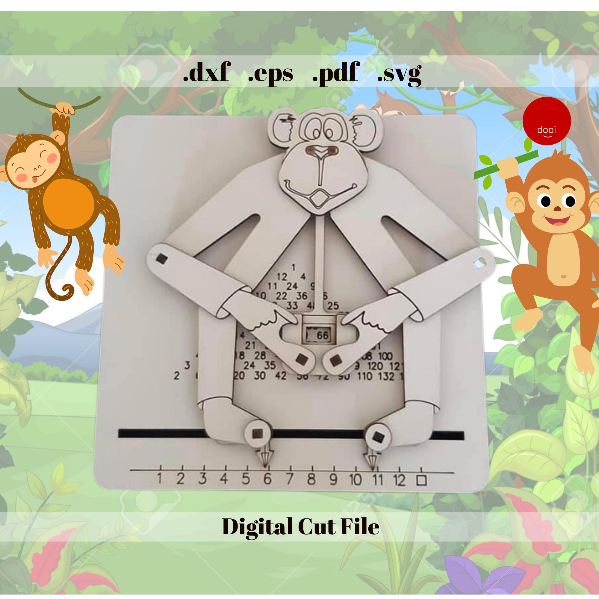Mechanical Math Monkey - Laser Cut Project - Mechanical Calculator - Glowforge Design Template ...