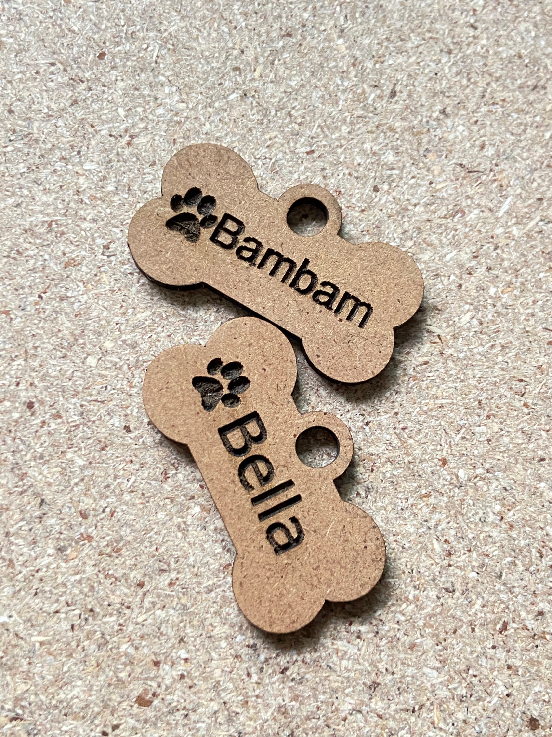Dog Name Tag - Ready to Cut- Laser File- Customizable - Bone Shape ...