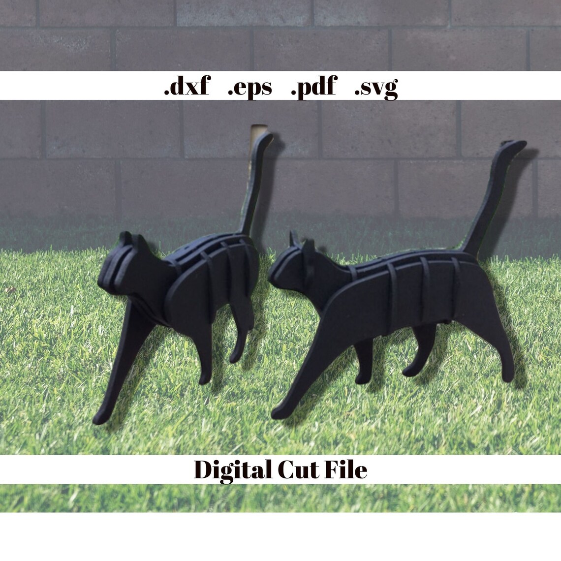 Cat 3D Puzzle Laser Cut Digital Instant Download File Home Decoration ...