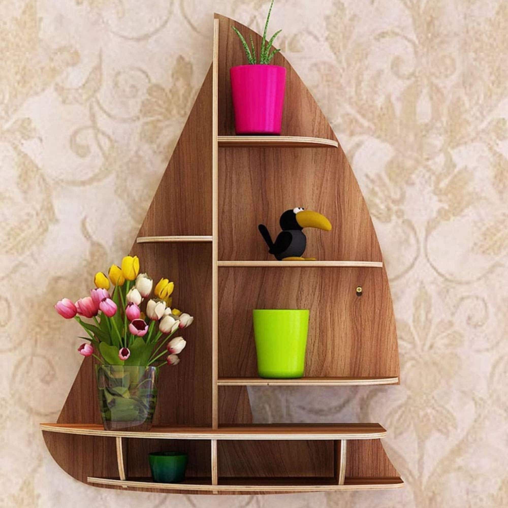 Wooden Ship Wall Shelf Boat Laser Cut Digital Template Instant Download ...