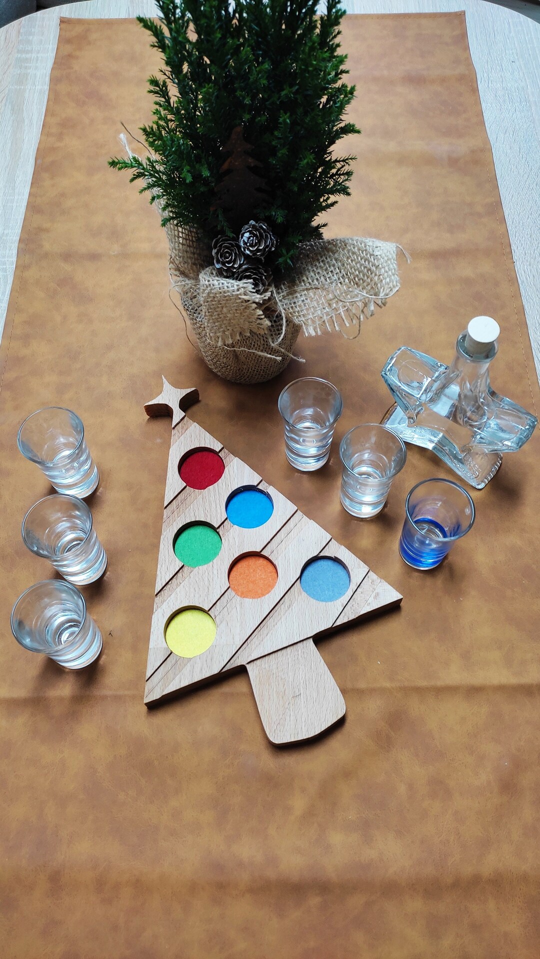Schnapps Board, Praise Board, Christmas Tree Schnapps Board With Shot ...