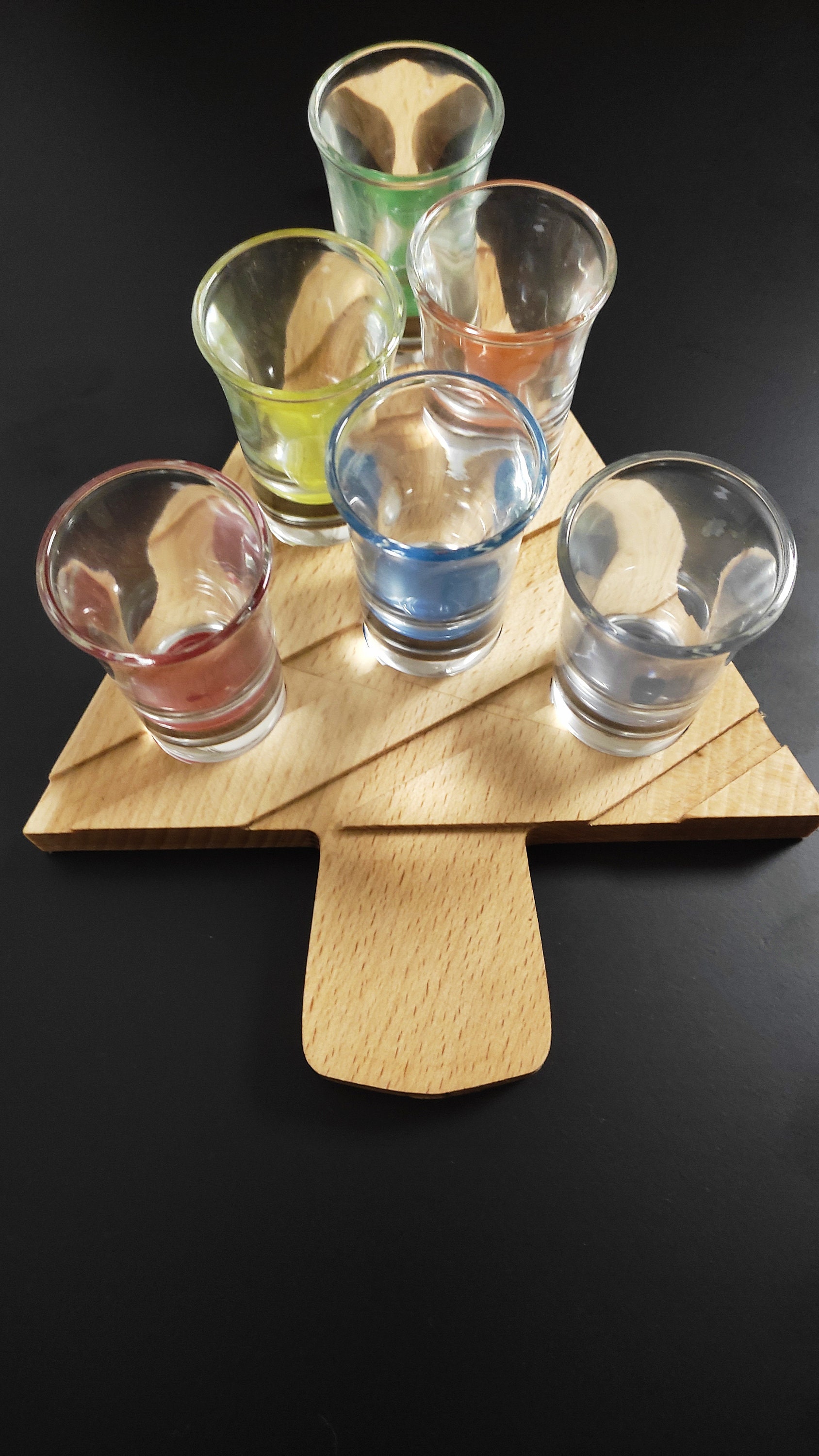 Schnapps Board, Praise Board, Christmas Tree Schnapps Board With Shot ...