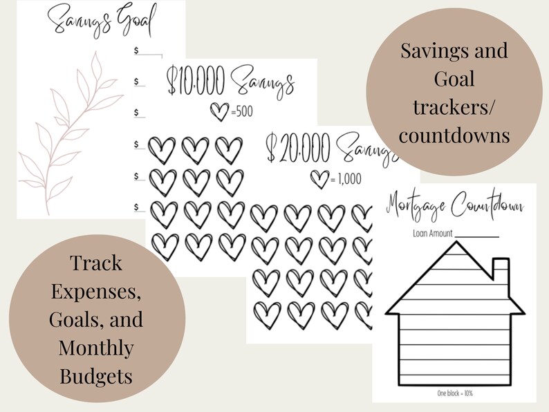 Printable Budget Planner Financial Savings PDF Digital - Etsy