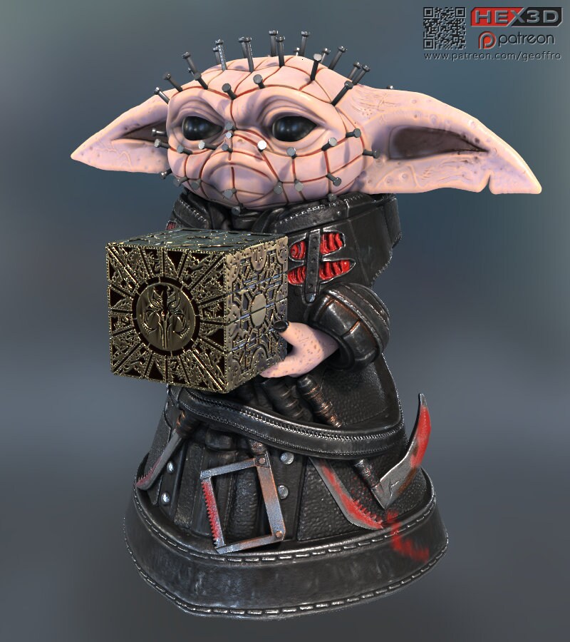 Horror Grogu Characters Art Print Freddy Jason Pennywise - Etsy