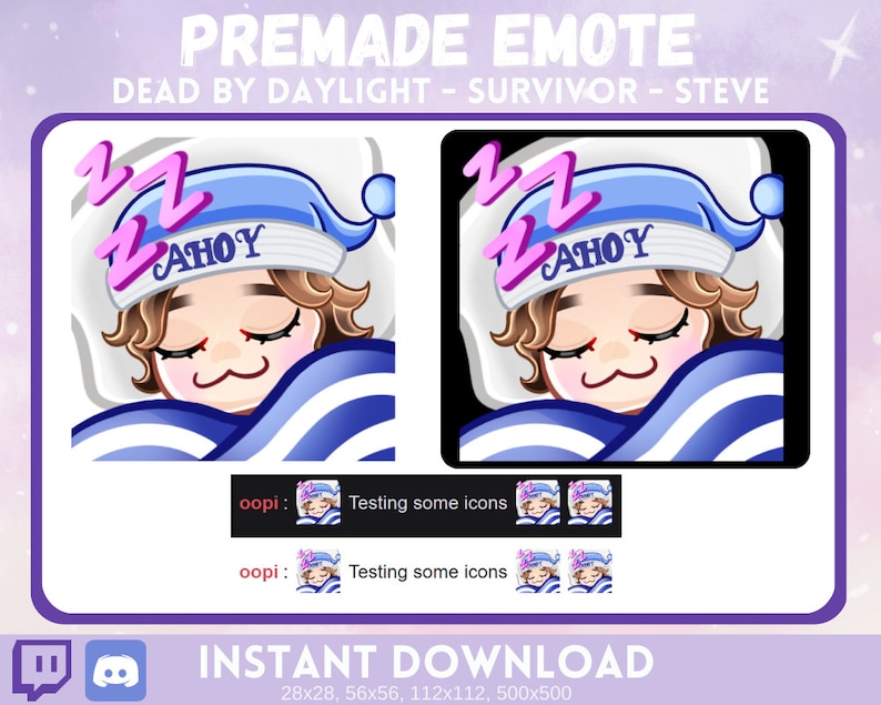 Premade Steve Sleepy Dead by Daylight Emote Instant Download - Etsy