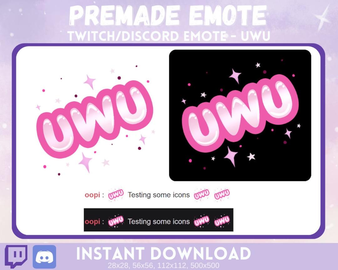 Cute Premade Uwu - Gaming - Emote Instant Download for Twitch, Discord ...