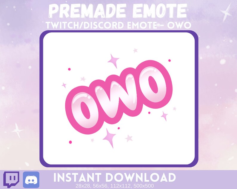 Cute Premade Owo - Gaming - Emote Instant Download for Twitch, Discord ...