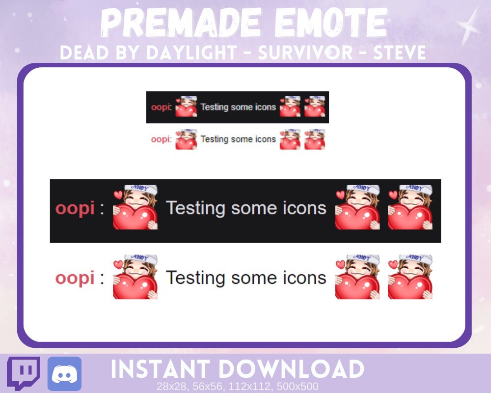 Premade Steve Heart Dead by Daylight Emote Instant Download - Etsy