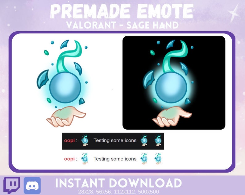 Premade Sage Healing Hand Valorant Emote Instant Download - Etsy